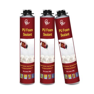 China Strong Adhesion Polyurethane Adhesive Sealant Insulation Spray PU Foam with 80x Expansion and B2 Fire Rating for sale