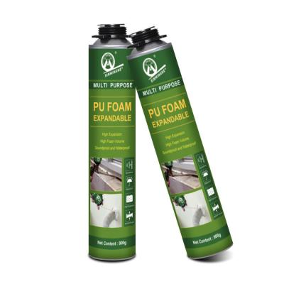 China Waterproof Expanding PU Foam Spray Insulation 750ml for Door Frame Sealing Construction for sale