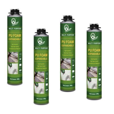 China Polyurethane PU Foam Adhesive Sealant for Construction Windows Door Frames High Expanding Soundproof 750ml for sale