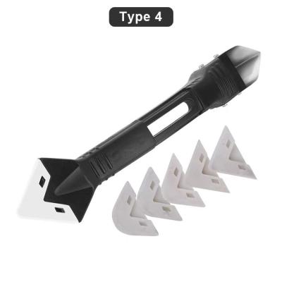 China Plastic Metal Caulk Tool with 4 Interchangeable Silicone Pads for Grout Removal and Sealant Finishing for sale