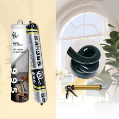 China MH995 Black Structural Silicone Sealant Weatherproof Bonding Sealing Quick Dry for Glass Roofing 590ml for sale
