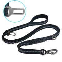 China Nylon Neoprene Padded Strong Dog Lead Soft Handle Shock Absorbing Bungee Dog Harness for sale