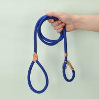China Round Nylon Dog Rope With Cowhide Pieces Walking Training P Rope Tightening Telescopic D for sale
