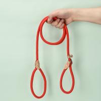 China Round Nylon Dog Rope With Cowhide Pieces Walking Training P Rope Tightening Telescopic D for sale