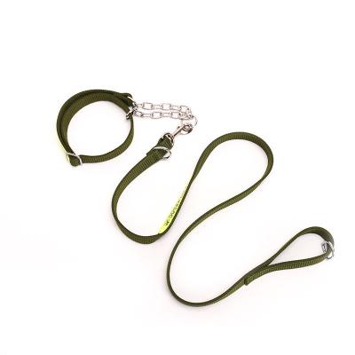 China Solid Pattern Cotton Pet Collar Leash Eco Friendly S - L Size for sale