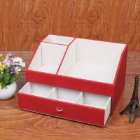 China Korean PU OEM 40*31*27 cm Desktop Cosmetic Storage Box for sale