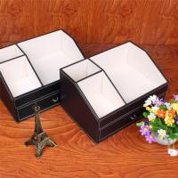 China Korean PU OEM 40*31*27 cm Desktop Cosmetic Storage Box for sale