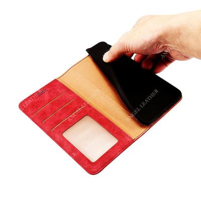 China Card Insert Stand 7.2*1.1cm Genuine Leather Cases for sale