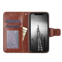 China Luxury Card Insert PU Trifold Leather Flip Cases for sale