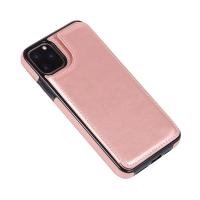 China iPhone11 Flip Card Holder Pink ODM Leather Flip Cover for sale