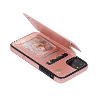 China iPhone11 Flip Card Holder Pink ODM Leather Flip Cover for sale