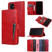 China Kickstand IPhone11 Leather Flip Phone Case With Credit Slots for sale