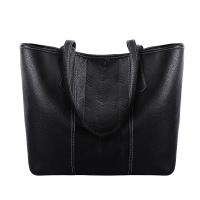 China shopping Embossed logo 32*13*28CM Womens Black Handbag for sale