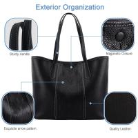 China shopping Embossed logo 32*13*28CM Womens Black Handbag for sale