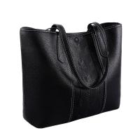 China shopping Embossed logo 32*13*28CM Womens Black Handbag for sale