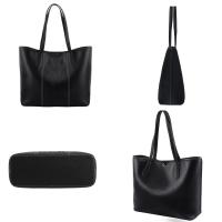 China shopping Embossed logo 32*13*28CM Womens Black Handbag for sale