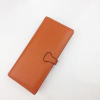 China Orange Leather 19.5cm Personalized Zipper Wallet for sale
