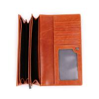 China Leather Hold Money 19.5*9.5*3CM Slim Zipper Wallet for sale