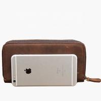 China Vintage Genuine Leather 10cm Zipper Change Purse for sale