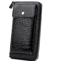 China Large Capacity PU Alligator Leather 22CM Clutch Wallet for sale
