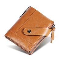 China Buckle PU Leather  11.5cm Double Zipper Wallet for sale