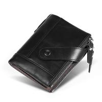 China Buckle PU Leather  11.5cm Double Zipper Wallet for sale