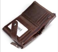China Buckle PU Leather  11.5cm Double Zipper Wallet for sale