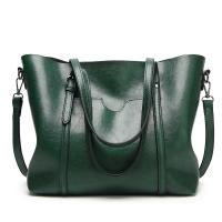 China Classic Styles In Wax PU Leather Handbags Embossed Logo for sale