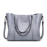 China Classic Styles In Wax PU Leather Handbags Embossed Logo for sale