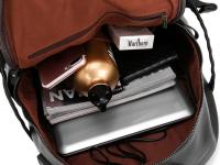 China Fashion 20 Liter PU Leather Backpack With Earphone Hole for sale