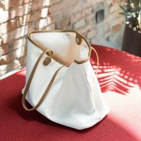 China OEM Cotton Canvas Shoulder Tote Bags With PU Edge for sale