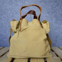 China Customized Leather Strap 8OZ Canvas Shoulder Tote Bag for sale