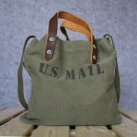 China Customized Leather Strap 8OZ Canvas Shoulder Tote Bag for sale