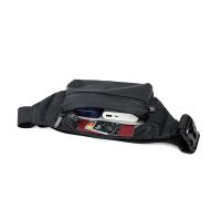 China Outdoor Waterproof Black Cross Body Pack Nylon Wallet Waist Pouch for sale