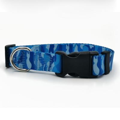 China Custom Pattern Printing Nylon Pet Collar For Mediam Large Dogs for sale
