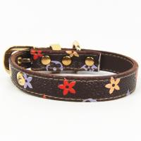 China Classic PU Leather Dog Collars Leashes Customized Color for sale