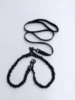 China Two In One Bungee Pet Collar Leash For Two Dogs Polyester Material for sale