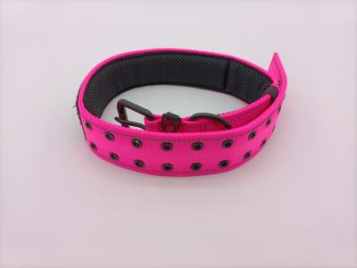 China Padded Adjustable Soft Nylon Neoprene Super Light Breathable Dog Collar for Medium Large Dog for sale
