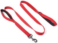 China Double Handle Traffic Padded Reflective Stitching Two Handle Dog Lead For Walking for sale