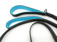 China Double Handle Traffic Padded Reflective Stitching Two Handle Dog Lead For Walking for sale
