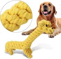 China Cotton Rope Handmade Knitted Giraffe Toys Non-toxic Safety Teething Cleaning Durable Chewer Toys for sale