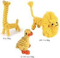 China Cotton Rope Handmade Knitted Giraffe Toys Non-toxic Safety Teething Cleaning Durable Chewer Toys for sale