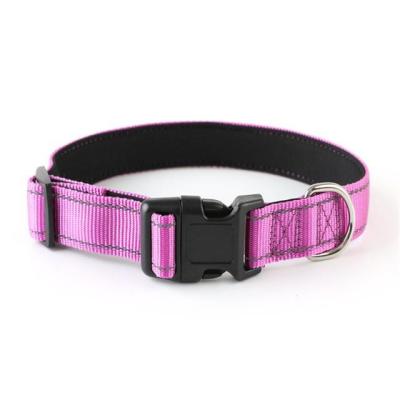 China Hot Sales In Amazon Pet Collar Tactical Dog Nylon Quick Release Dog Collar With Reflective Strip for sale