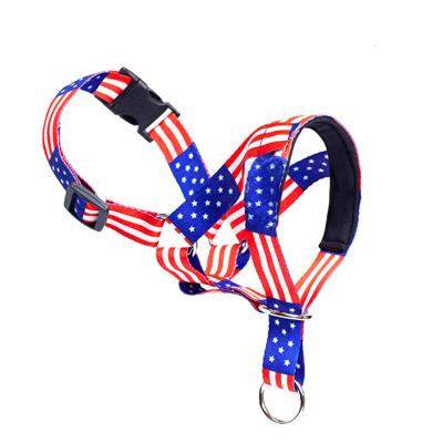 China American Flag Pattern Bark Lover Adjustable Harness with For Dogs and Cats Daily Training for sale