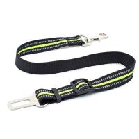 China Hot Sales Wholesale Dog Seat Belt Anti Shock Pet Collar Leash Polyester Reflective Dog Car Seat Belt for sale