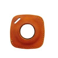 China Case for Apple AirTag Leather Key Ring Locator Tracker Square design Leather Cover Anti-Scratch Cover for App for sale