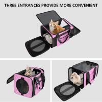 China Black Pink Dog Travel Crate Airline Approved , S-L Carrier Cage For Dog for sale
