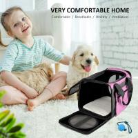 China Black Pink Dog Travel Crate Airline Approved , S-L Carrier Cage For Dog for sale