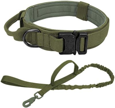 China Tactical Nylon Pet Collar Leash , Bungee Nylon Dog Lead For Running for sale