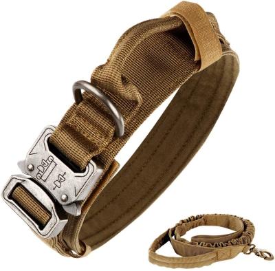 China Metal Buckle Pet Collar Leash Heavy Duty Handle Nylon Material for sale